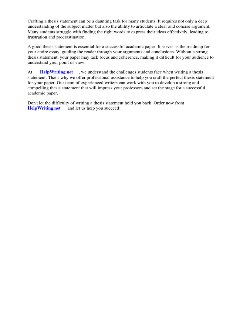 Good Thesis Statement Words | PDF | Essays | Thesis