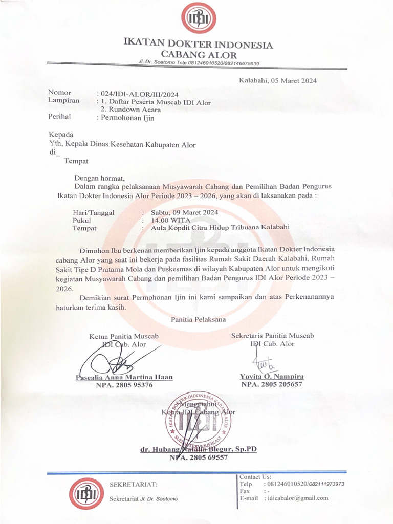 Undangan Muscab IDI Alor 2024 | PDF