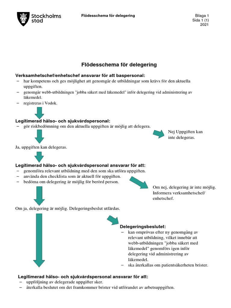 Bilaga 1 Flodesschema For Delegering | PDF