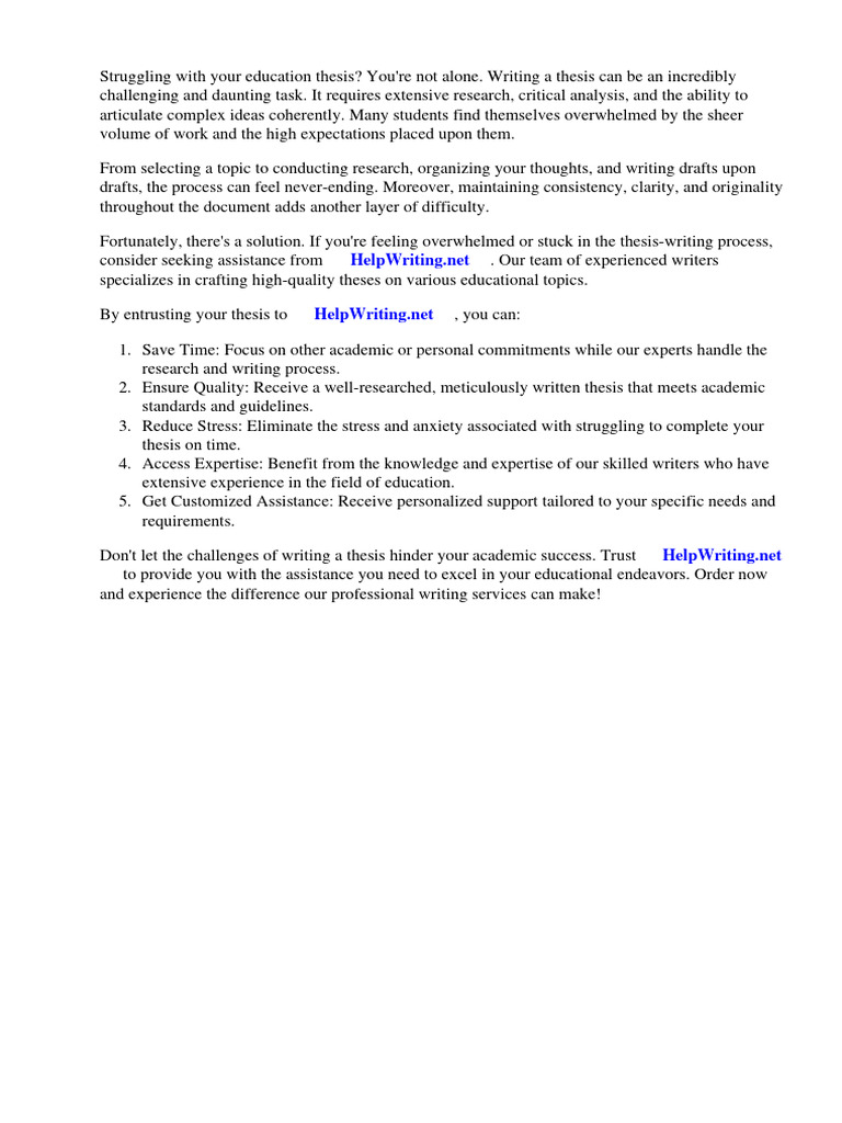 Education Thesis Examples | PDF | Thesis | Essays