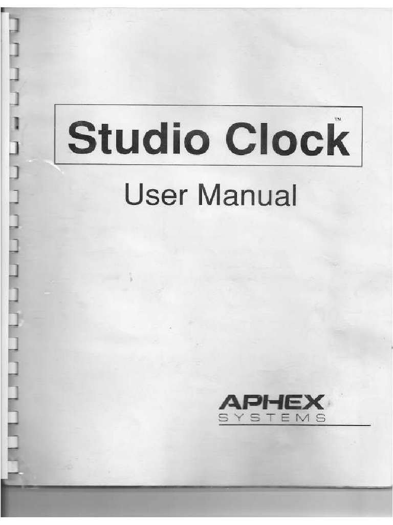 APHEX STUDIO CLOCK Users Manual | PDF