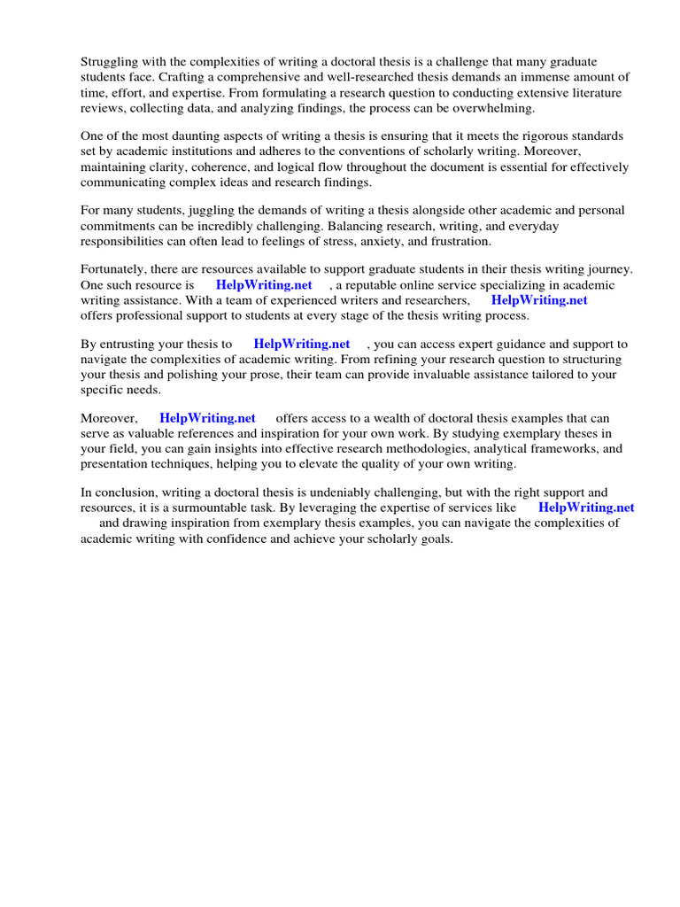 Doctoral Thesis Examples | PDF | Thesis | Doctor Of Philosophy