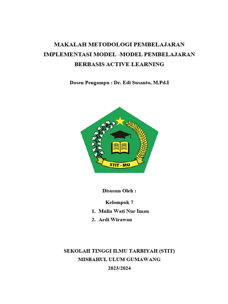 Makalah Implementasi Model - Model Pembelajaran Berbasis Active Learning | PDF