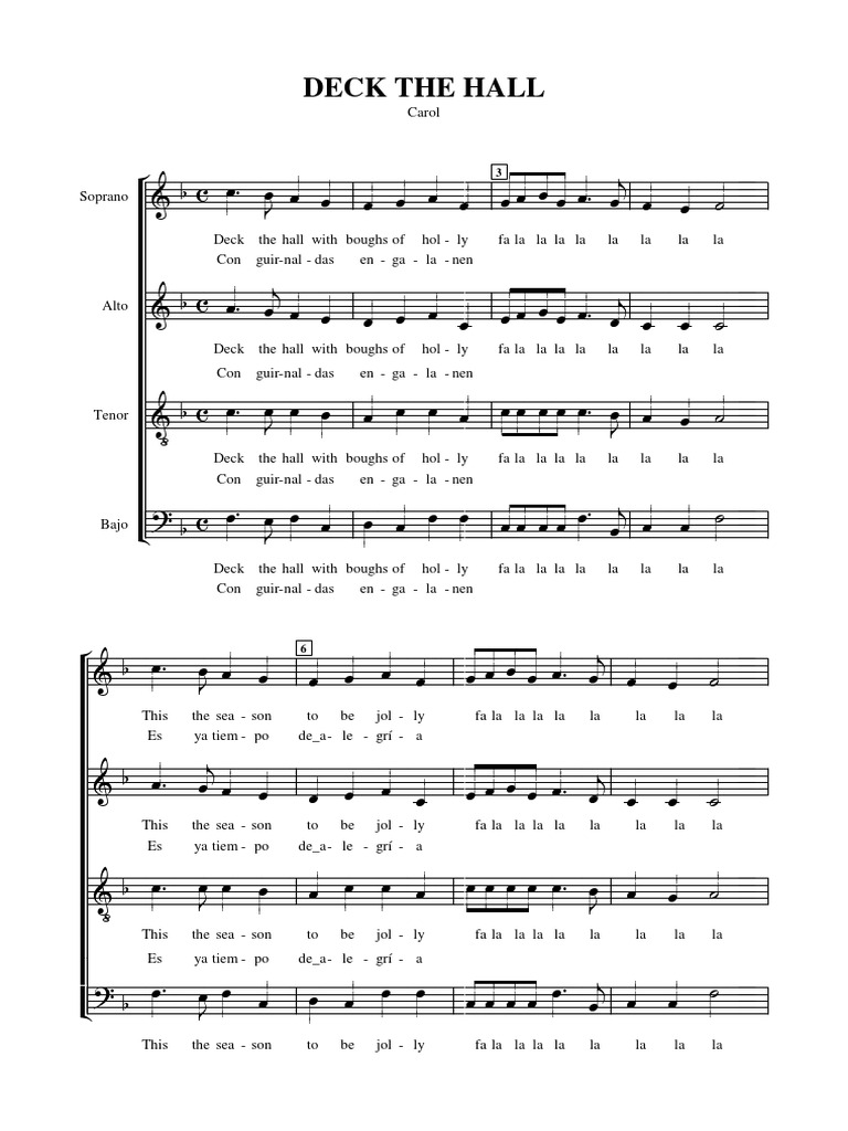 Deck The Hall, Coro | PDF