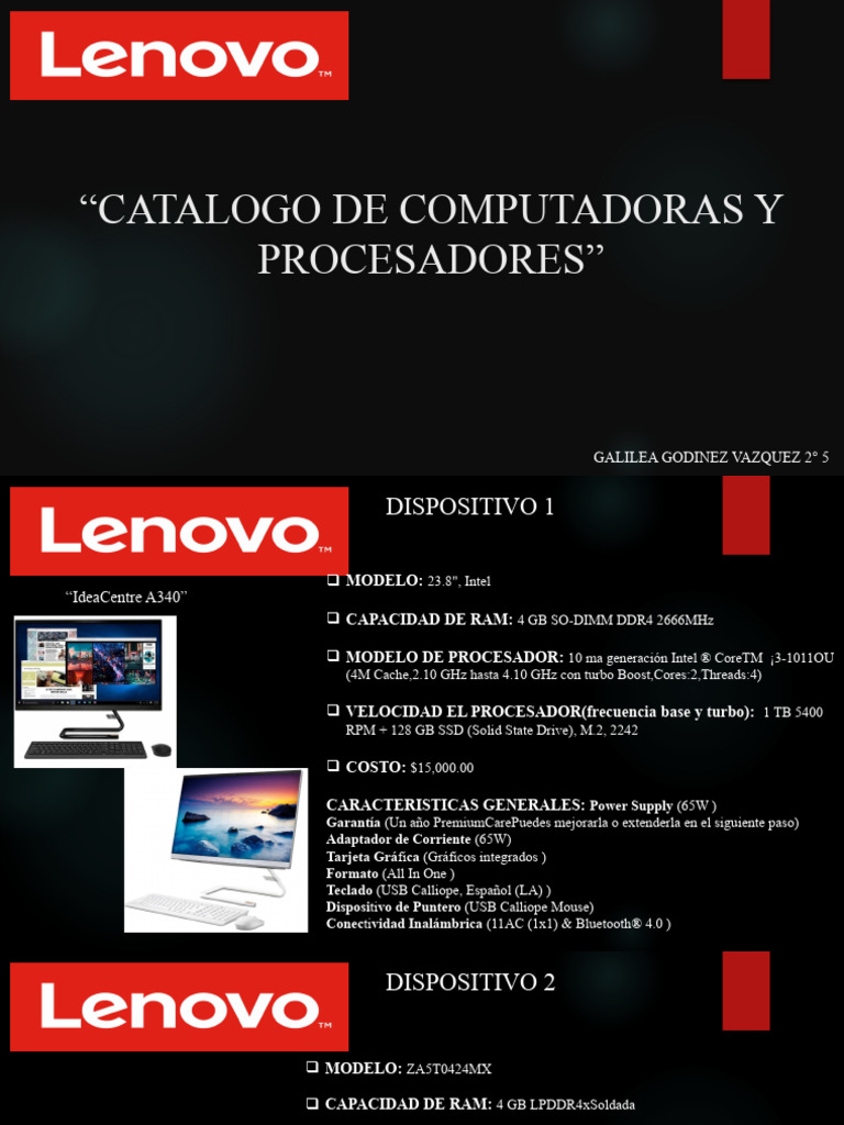 Catalogo de Computadoras y Procesadores | PDF | Microprocesador ...