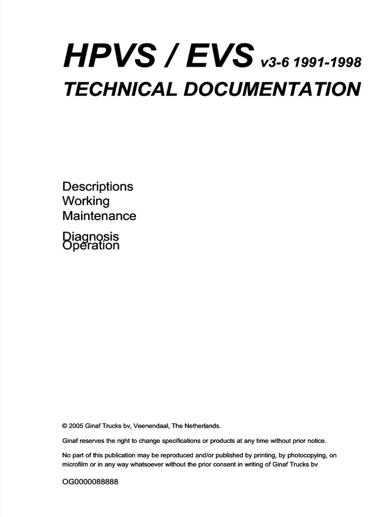 GINAF HPVS EVS Trucks Operator's Manual PDF | PDF | Pump | Valve