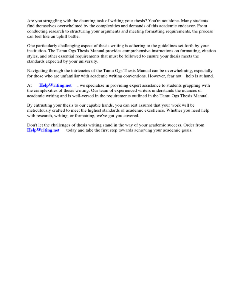 Tamu Ogs Thesis Manual | PDF | Thesis | Books