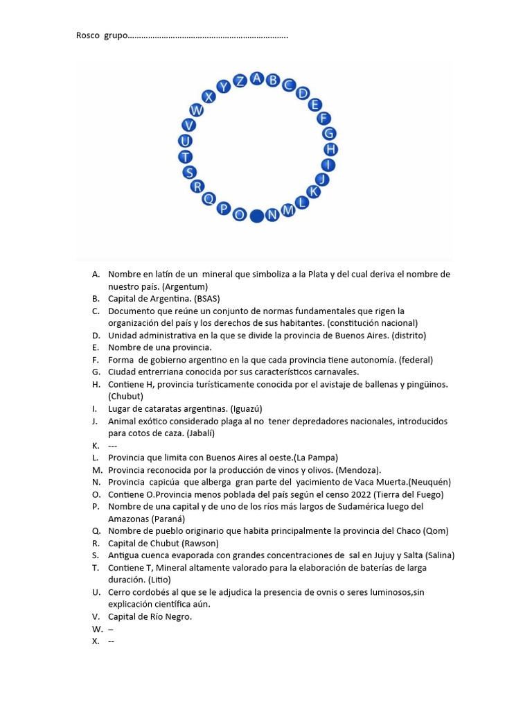 Rosco sobre geografía argentina | PDF | Argentina
