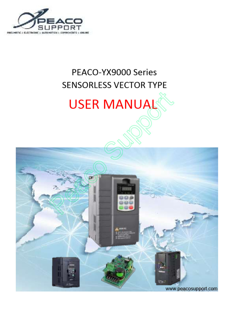 Peaco Yx9000 VFD Datasheet and User Manual | PDF | Power Inverter | Electric Motor