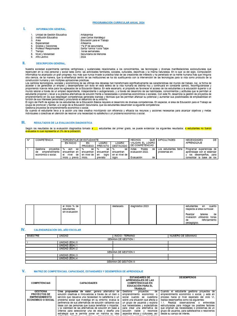 PLAN ANUAL --EPT | PDF | Aprendizaje | Iniciativa empresarial