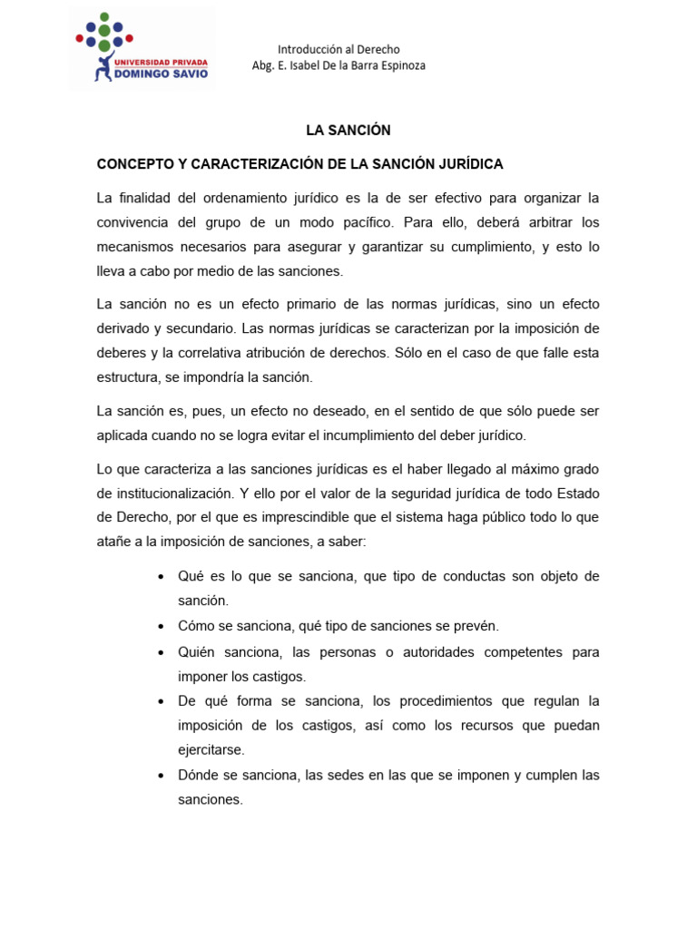 Tipos y Características de Sanciones Jurídicas | PDF | Gobierno ...