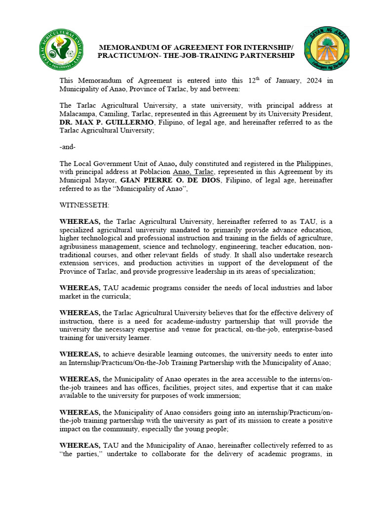 Anao MOA | PDF | Internship | Job Hunting