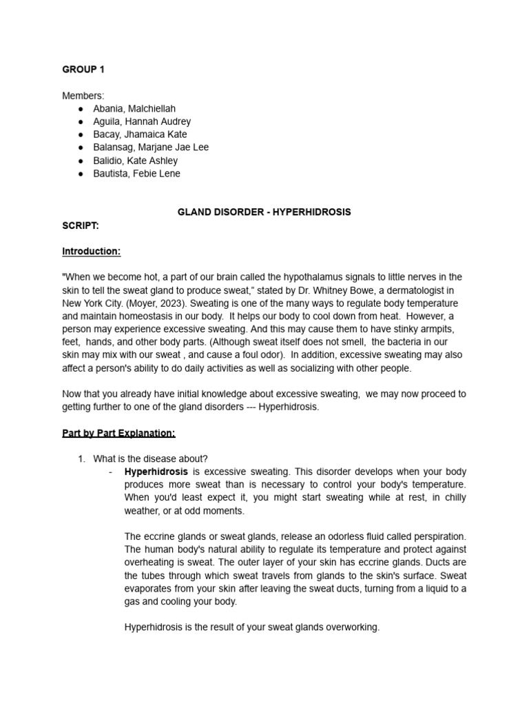 Grp1 Cph101lab Gland Disorder | PDF | Wellness