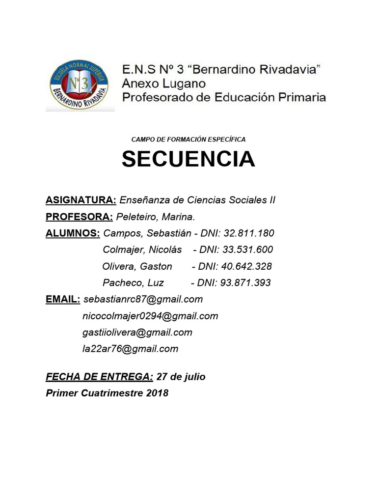 Secuencia 6° ley 1420 MAE -Escuela Primaria | PDF | Enseñando ...