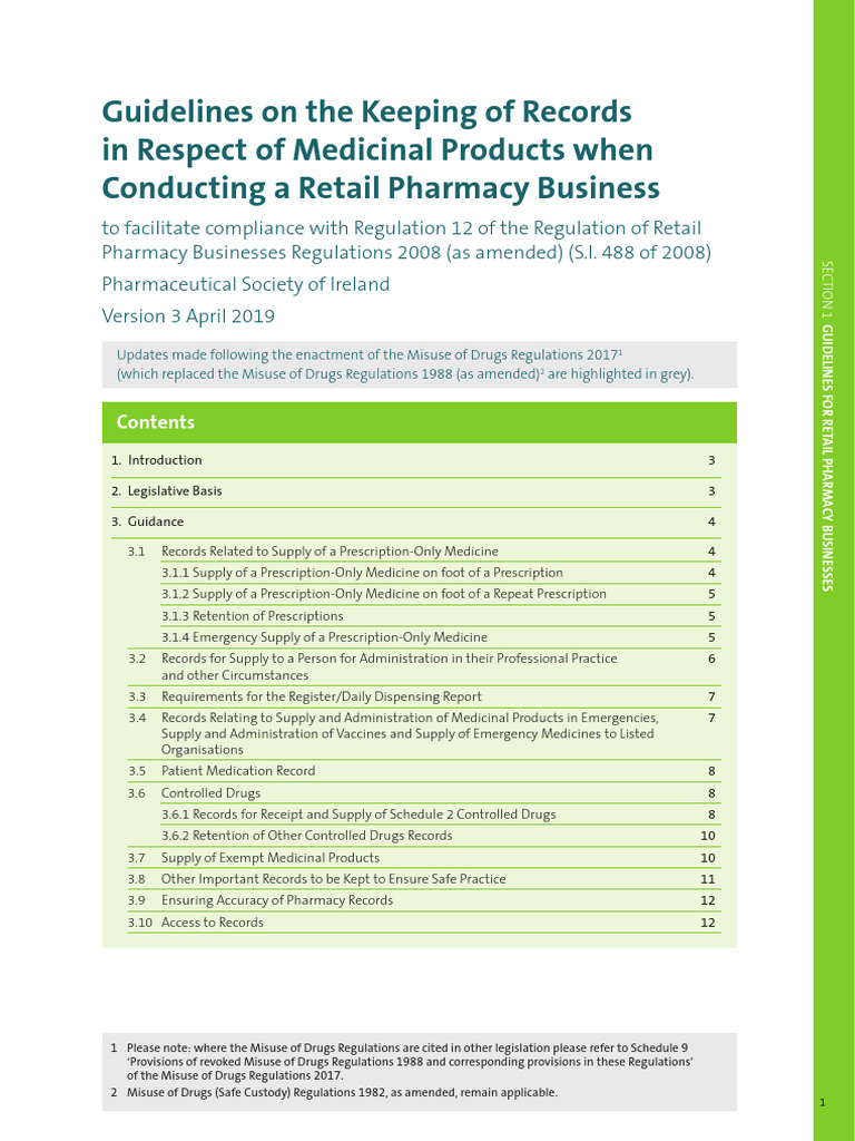 1.11 Guidelines On The Keeping of Records | PDF | Prescription Drugs ...