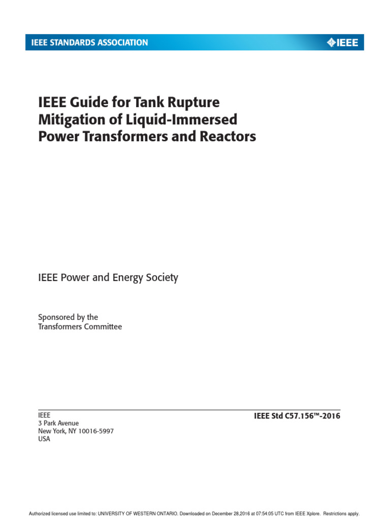 Ieee Guide For Tank Rupture Mitigation of Liquidimmersed Power T | PDF ...