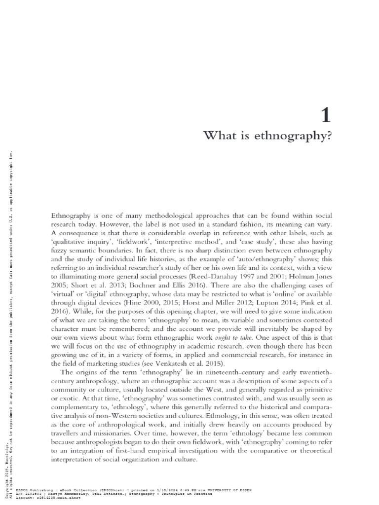 Ethnography - Principles in Practice | PDF