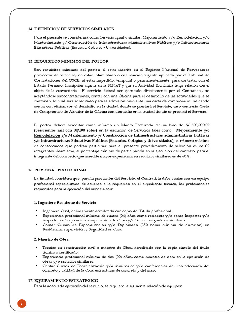 TDR Servicio | PDF | Multa (pena) | Regulación