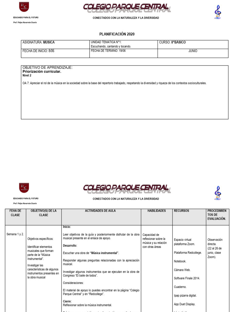 Planificación 8°año Básico | PDF | Evaluación | Aprendizaje
