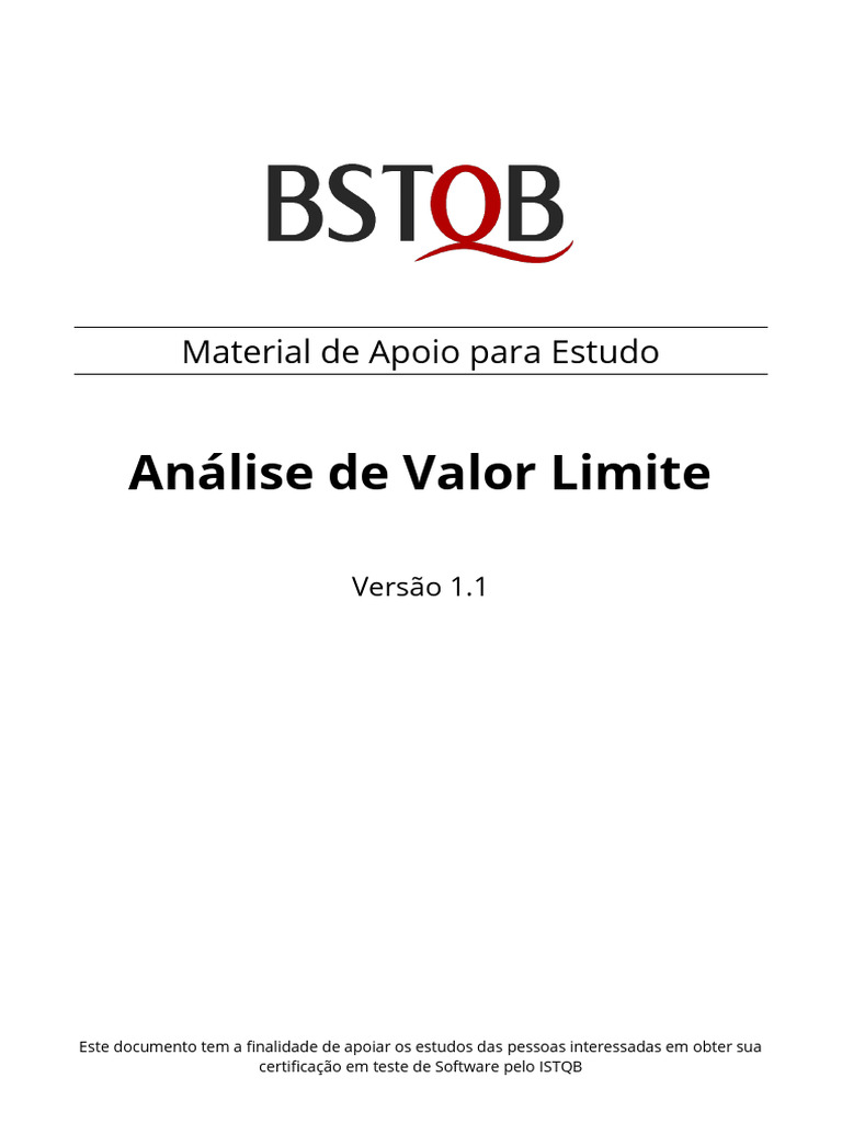 Análise de Valor Limite v1.1 - 0 | PDF | Testes de software | Ciência ...
