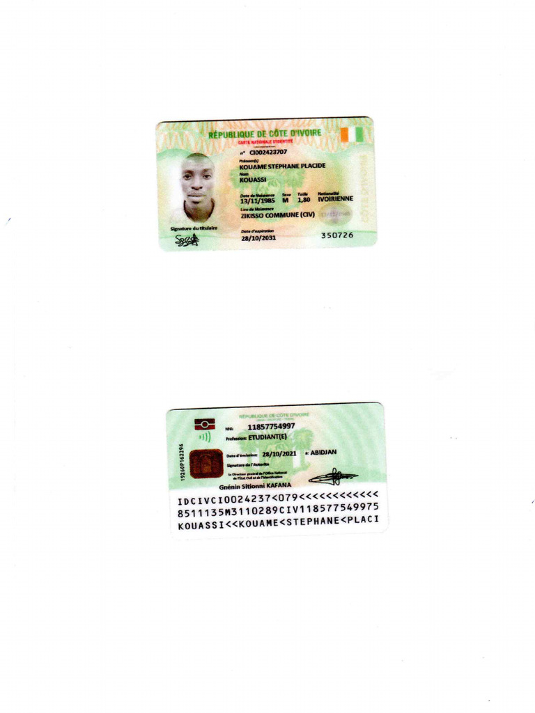 CNI Kouassi Kouame Stephane-1 | PDF