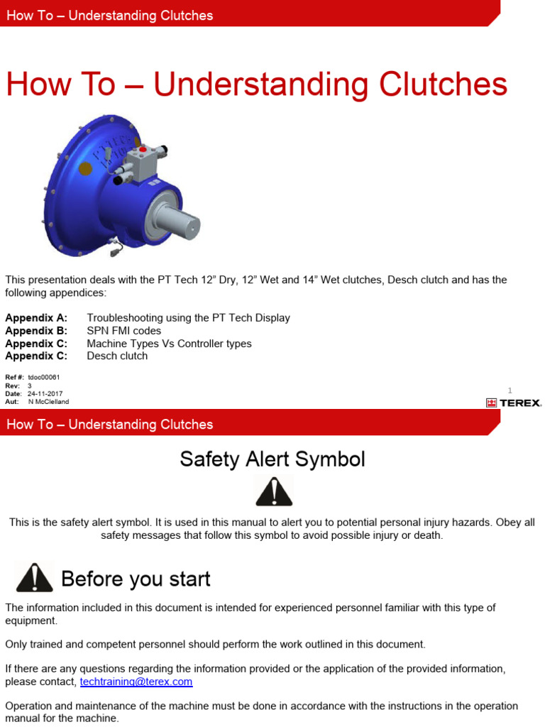 Clutch System Operation and Safety Guide | PDF | Clutch | Personal ...