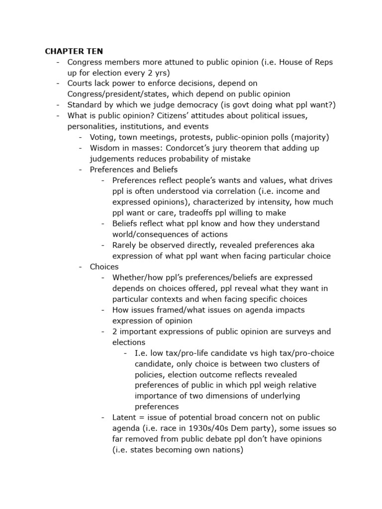 Ap Govt - Pol Textbook Notes 10 - 12 | PDF | Sampling (Statistics ...
