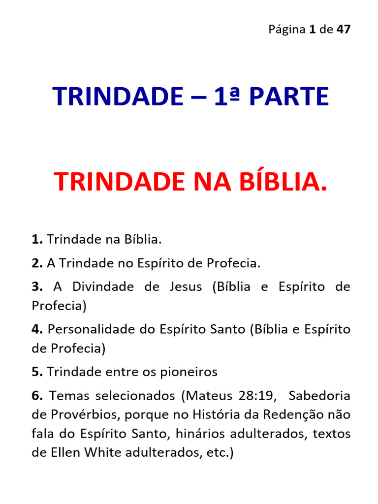 001. TRINDADE - NA BÍBLIA | PDF | Trindade | Logos (cristianismo)
