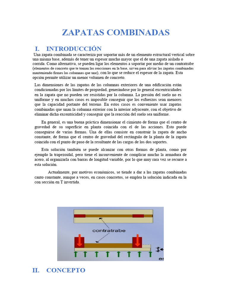 Diseño de Zapatas Combinadas y Conectadas | PDF