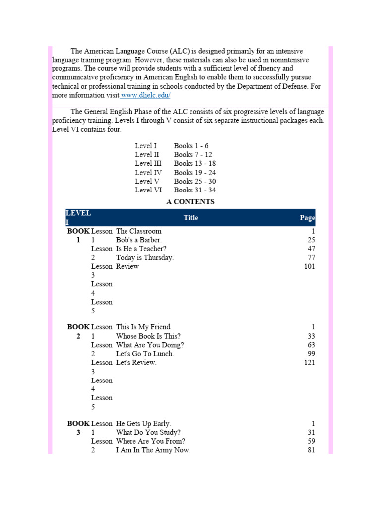 The American Language Course Temas | PDF