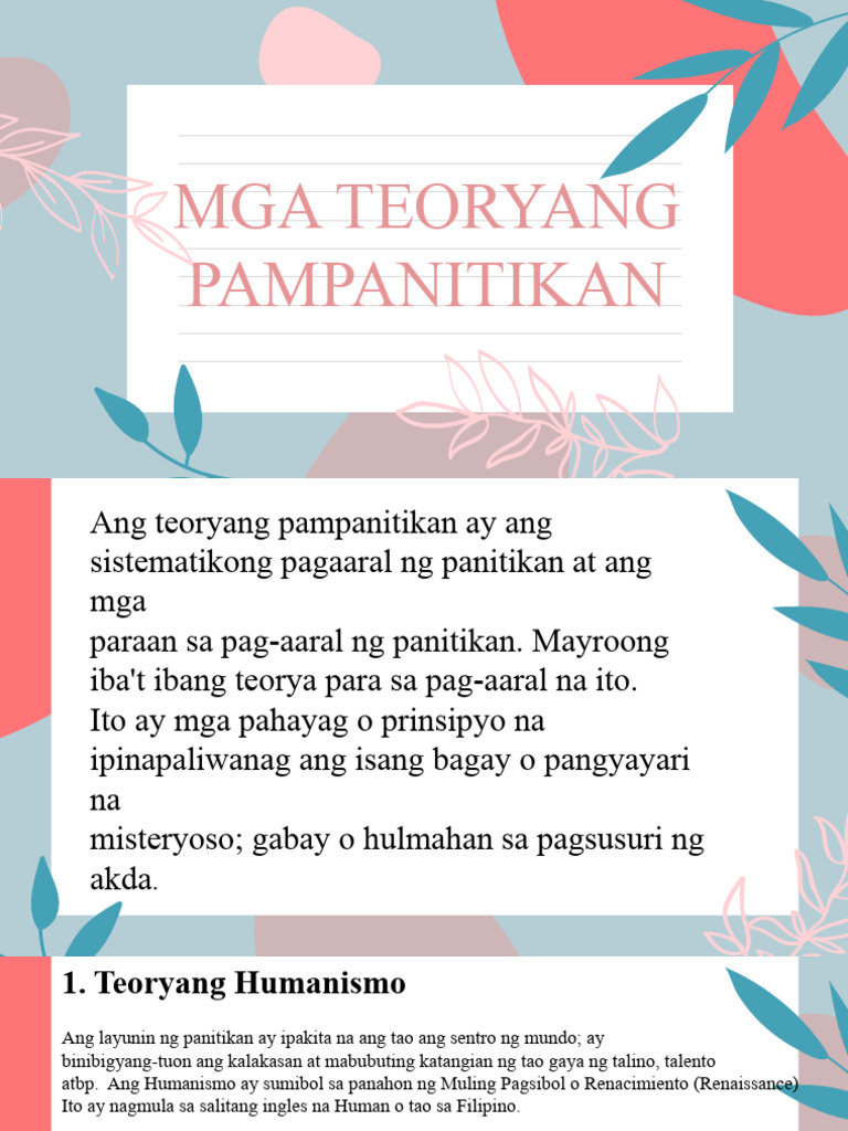 Teoryang Pampanitikan DIAZ, J. Teoryang Pampanitikan | PDF