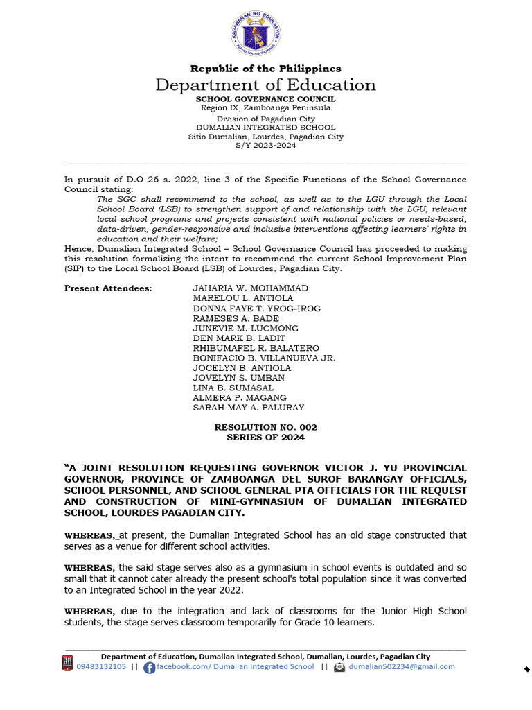 (SGC) Resolution 02 S. 2024 | PDF | Government