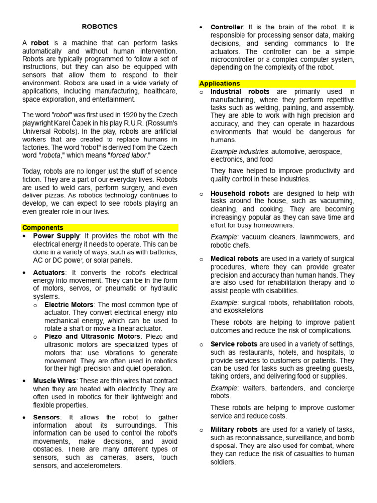 4 - Robotics | PDF | Robotics | Robot
