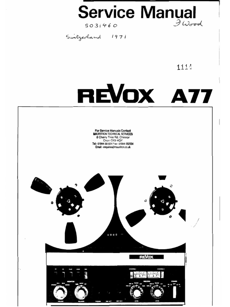 Revox A 77 Service Manual 4 | PDF