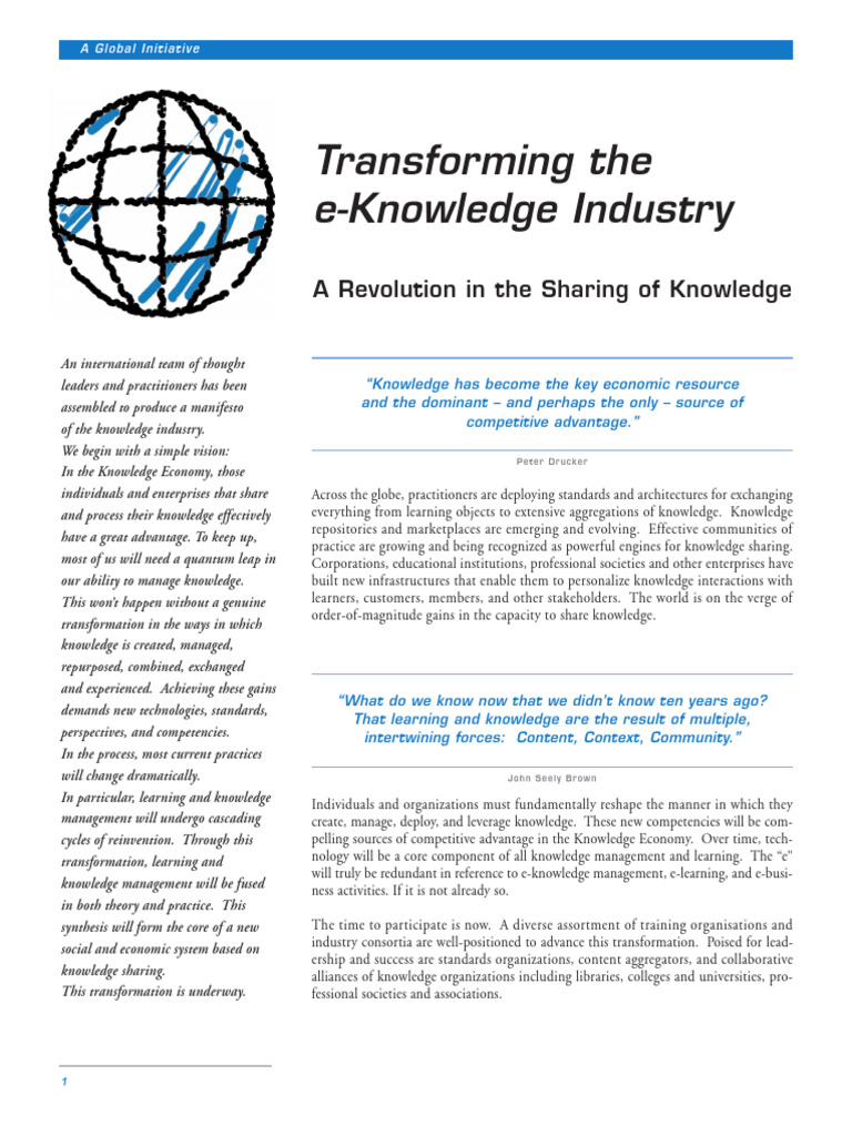 Transforming The E-Knowledge Industry | PDF | Educational Technology ...