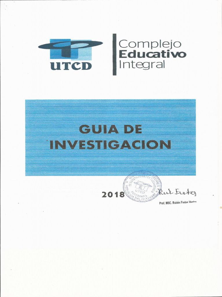 Guía Investigación UTCD 2018 | PDF
