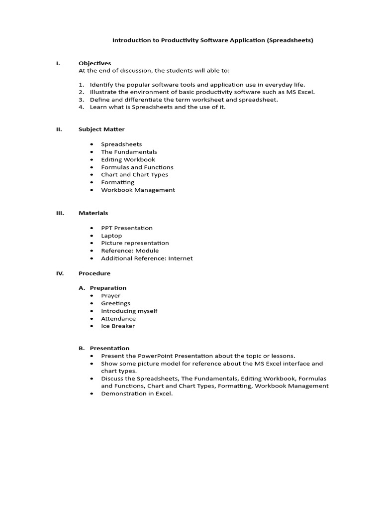 Lesson Plan | Download Free PDF | Databases | Microsoft Excel