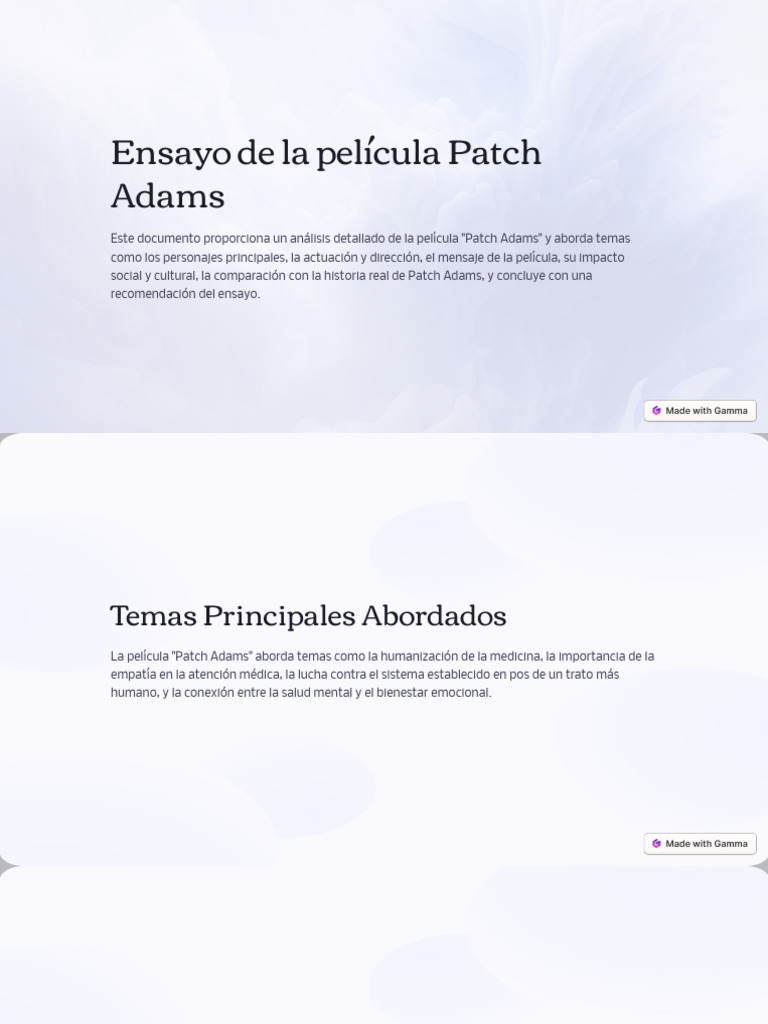Ensayo de La Pelicula Patch Adams | PDF