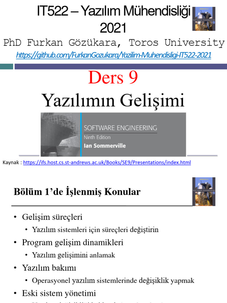 Ders 9 - Yazılımın Gelişimi | PDF
