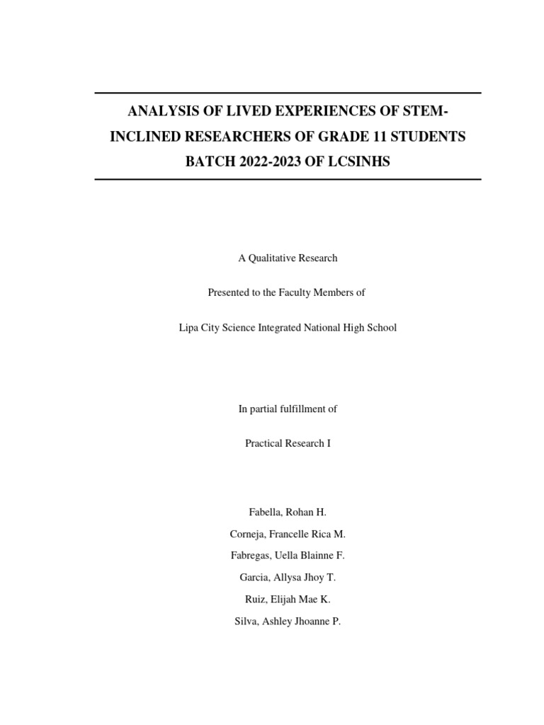 Lived Experiences of STEM Researchers | PDF | Stress (Biology) | Science