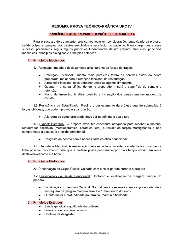 Resumo Prova UPC IV | PDF