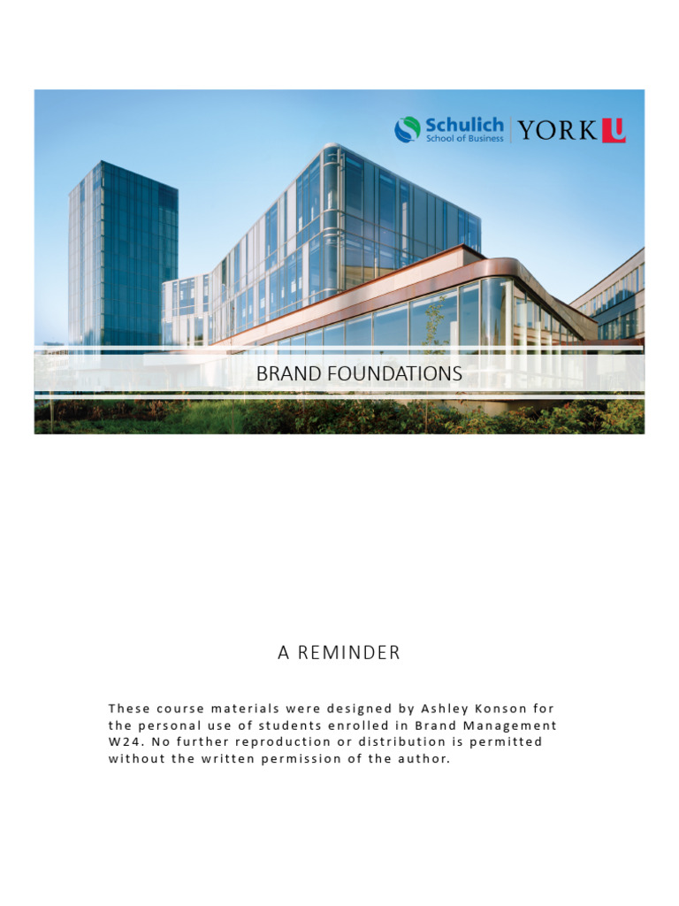 l3 BM w24 Brand Foundations | PDF | Brand | Product Development