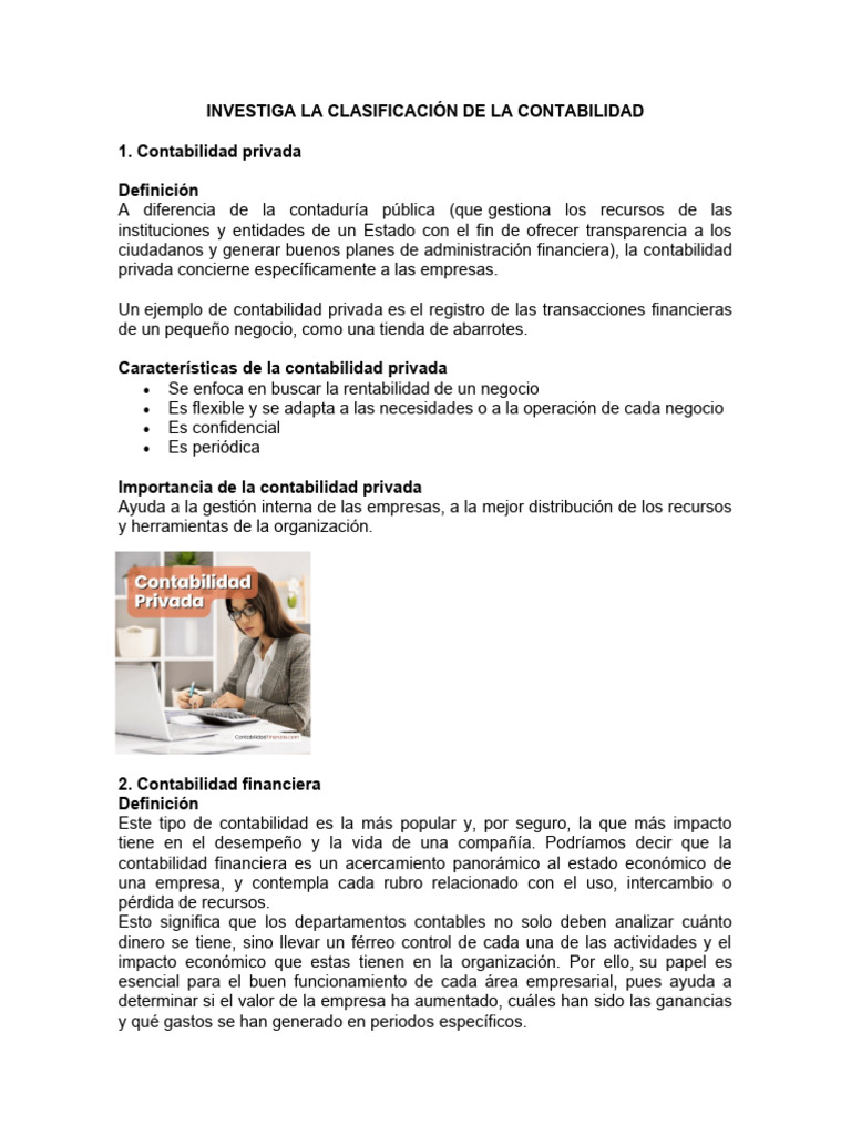 Clasificación de La Contabilidad | PDF | Contabilidad | Business