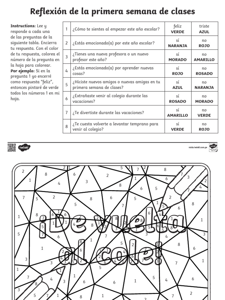 Actividades de Vuelta al Cole para Colorear | PDF