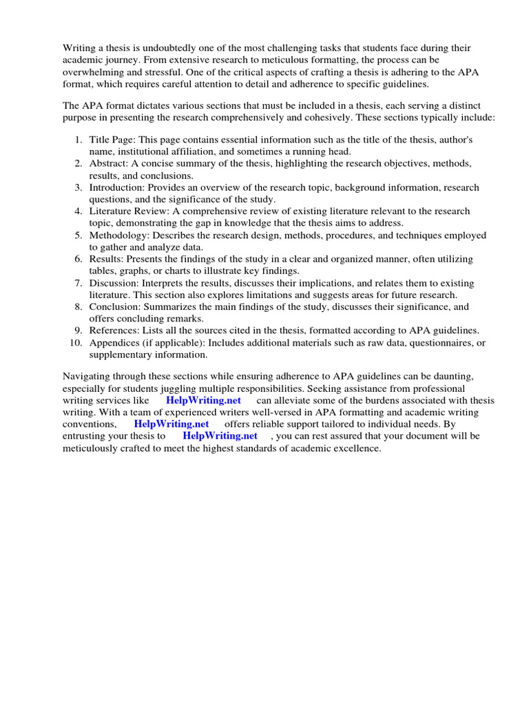 Apa Thesis Sections | PDF | Career & Growth | Art