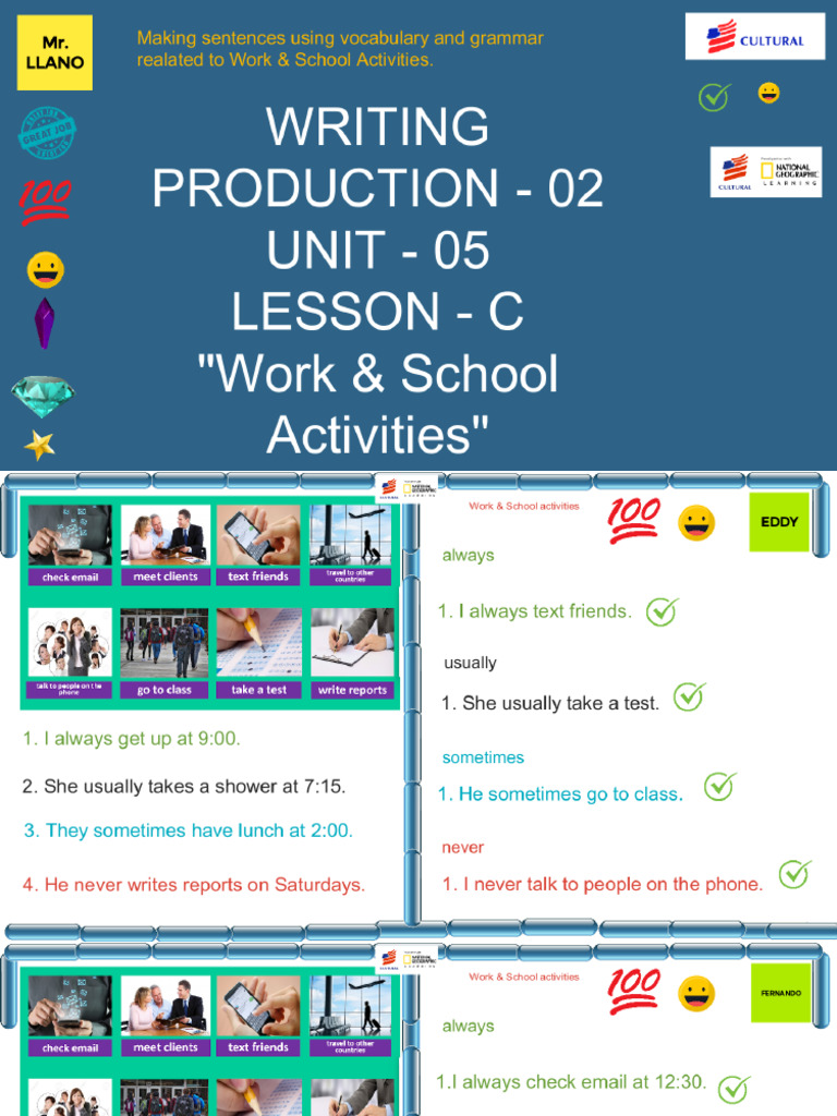 A0 - 03 - (14 - 30) - UNIT 05 - LESSON C - Work & School Activities | PDF