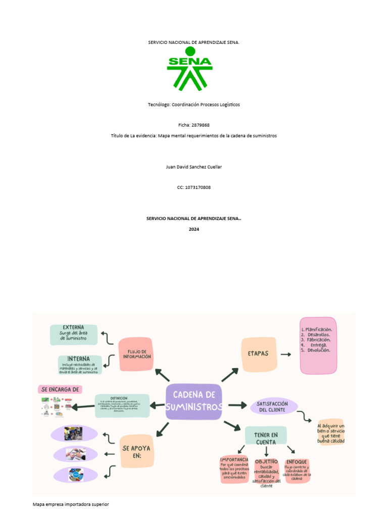 Mapa Mental Requerimientos de La Cadena de Suministros | PDF