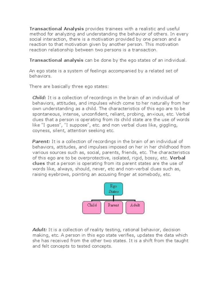 Transactional Analysis | PDF | Simulation | Learning