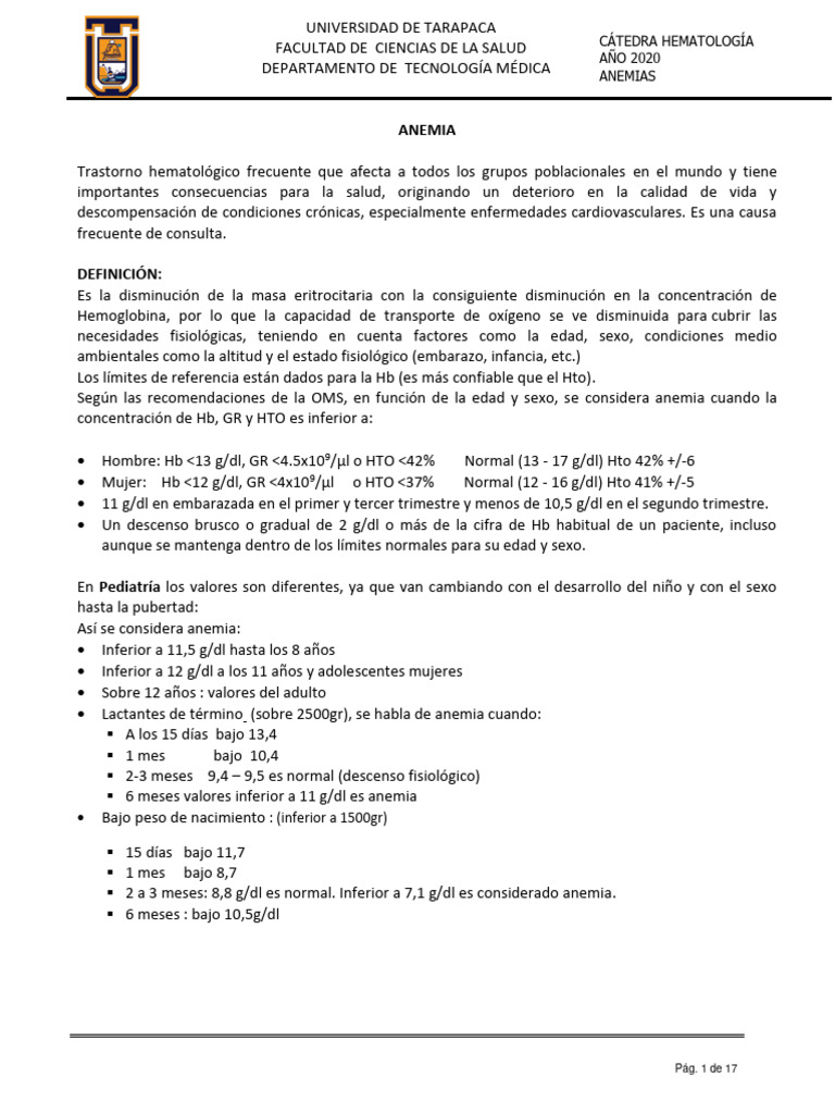 Anemia S | PDF | Ciencia y matemáticas