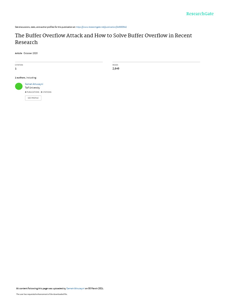 How To Solve Buffer Overflow | PDF | Vulnerability (Computing) | Software Engineering